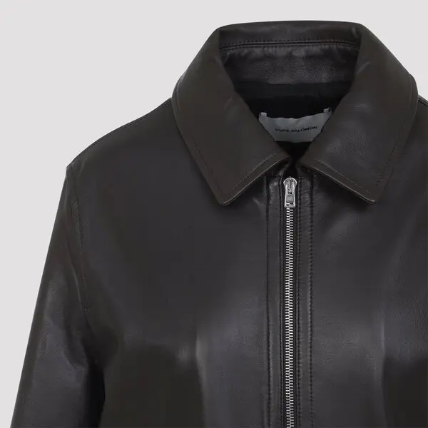 YVES SALOMON Lamb Leather Jacket With Zip Up Front