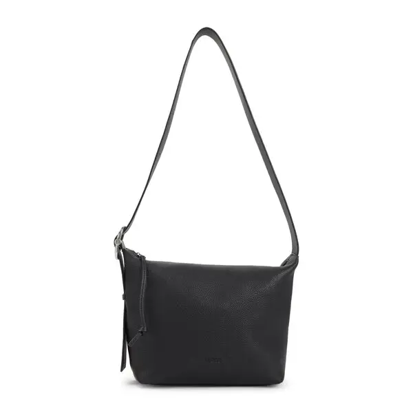 Loewe Loop Hobo Bag In Grained Calf Leather - Black