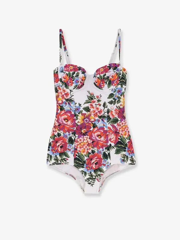 Dolce & Gabbana One-piece Swimsuit With Floral Print - Multicolor