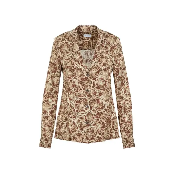 Dries Van Noten Printed V-neck Viscose Shirt