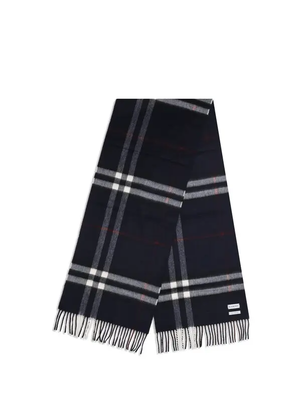 Burberry Cashmere Check Scarf - Blue
