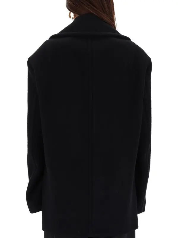 Sportmax Double-breasted Virgin Wool Coat