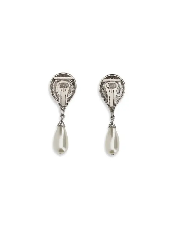 Alessandra Rich Crystal And Pearl Drop Earrings