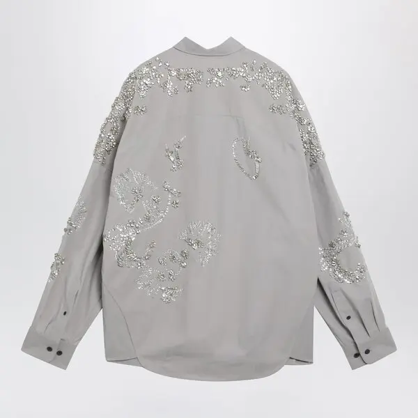 Dries Van Noten Oversized Sequined Cotton Shirt