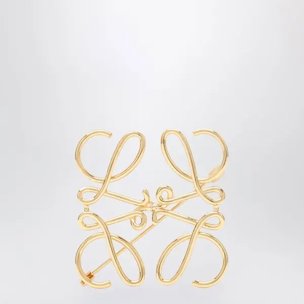 Loewe Anagram Brooch In Gold Metal - Silver