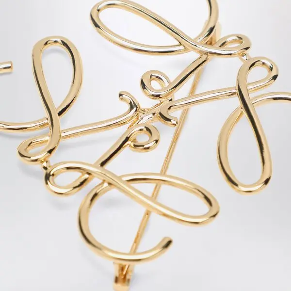 Loewe Anagram Brooch In Gold Metal - Silver