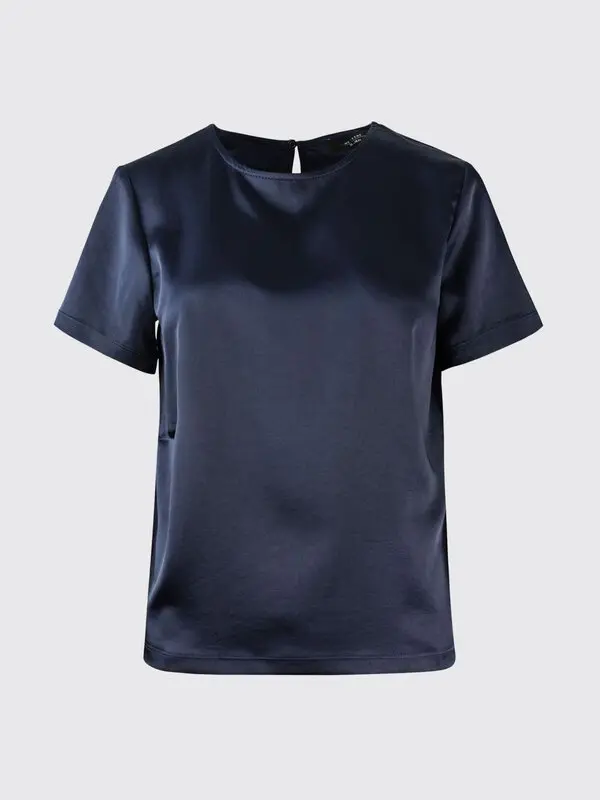 Max Mara Sleeveless Ribbed Mock Neck Top - Blue