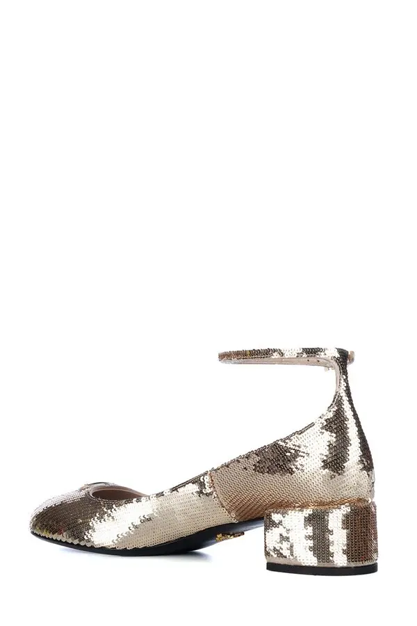 Prada Sequined Mules With Ankle Strap