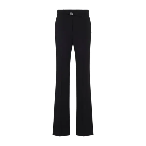 Sportmax Cera Virgin Wool Wide Leg Pants - Black