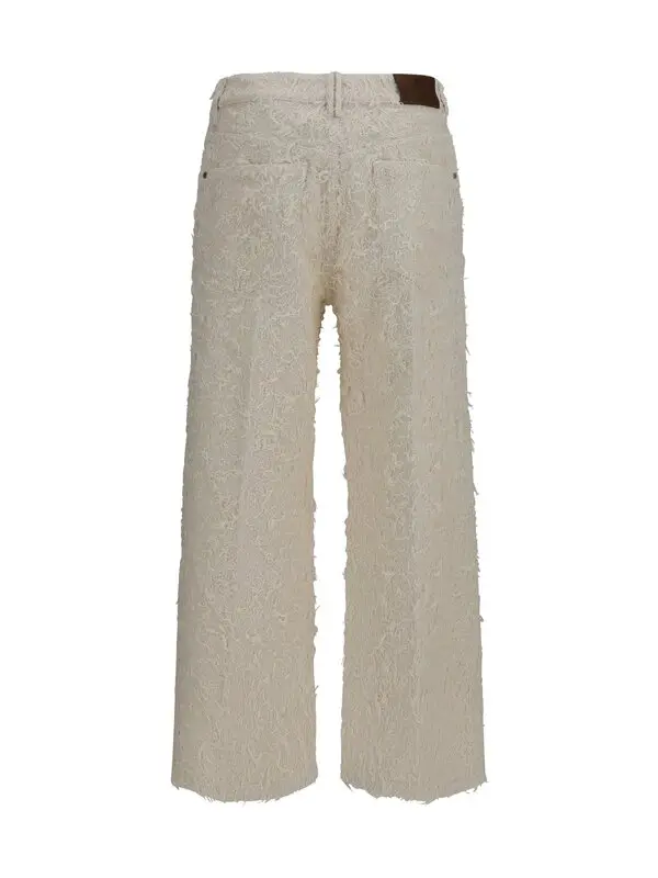 Brunello Cucinelli Square-leg Dyed Furry Pants With Monili - Multicolor