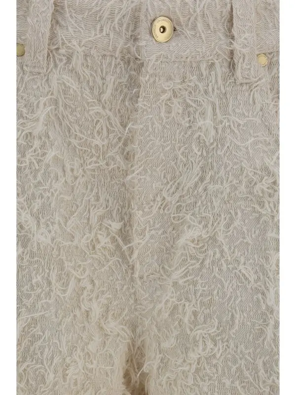 Brunello Cucinelli Square-leg Dyed Furry Pants With Monili - Multicolor