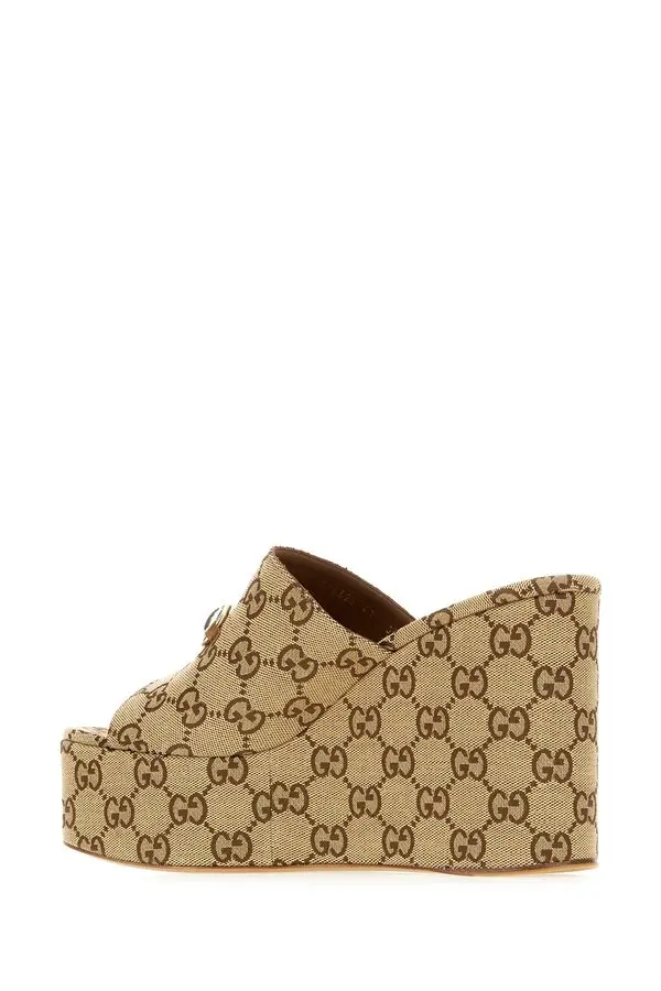 Gucci Gg Canvas Platform Mules