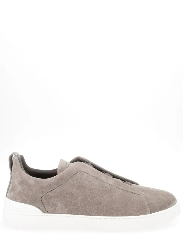 Zegna 232 Calf Leather Sneakers - Gray