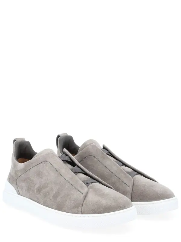 Zegna 232 Calf Leather Sneakers - Gray