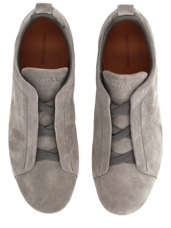 Zegna 232 Calf Leather Sneakers - Gray