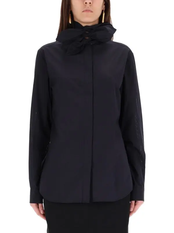 Moschino Cotton Poplin Jacquard Shirt - Black