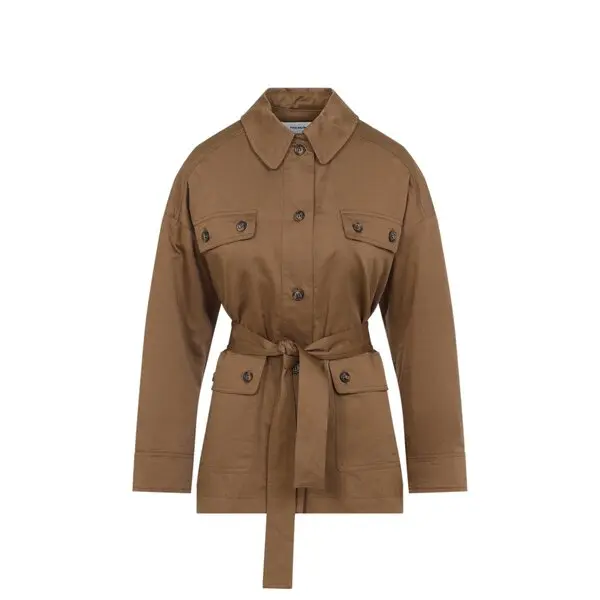 YVES SALOMON Belted Cotton Shirt Jacket - Multicolor