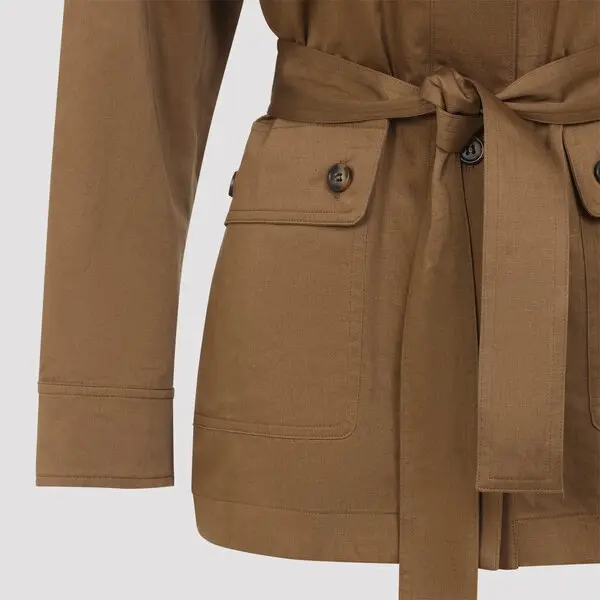 YVES SALOMON Belted Cotton Shirt Jacket - Multicolor