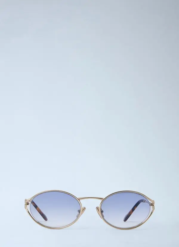 Miu Miu Oval Sunglasses With Metal Frames