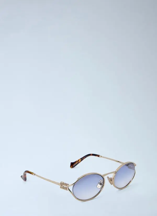 Miu Miu Oval Sunglasses With Metal Frames