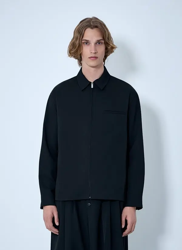 Jacquemus Zip-front Cotton Shirt - Black