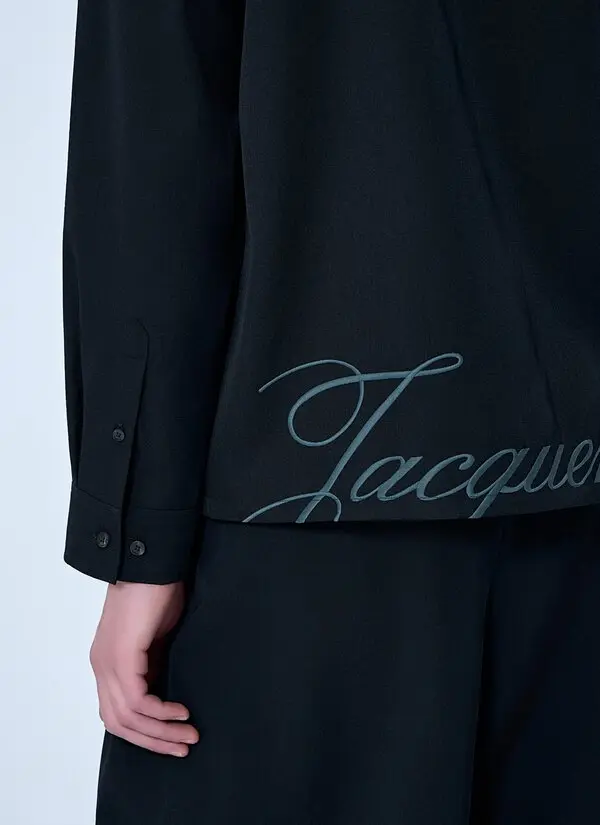 Jacquemus Zip-front Cotton Shirt - Black