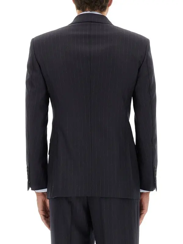 TOM FORD Wool Pinstripe Jacket - Blue