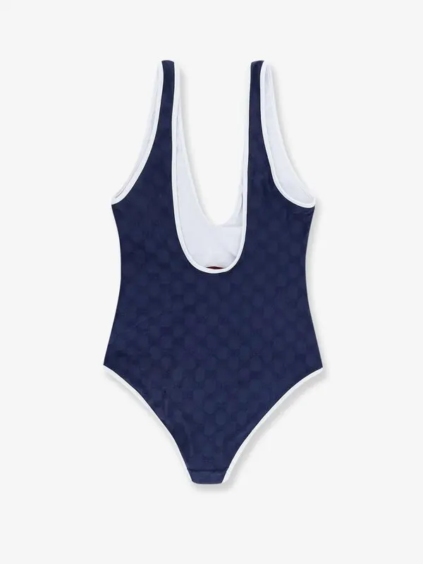 Gucci One-piece Swimsuit With Embossed Gg Motif - Multicolor