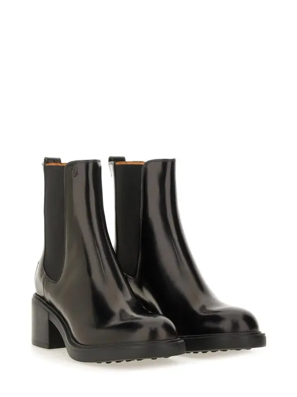 TOD'S Leather Chelsea Boots - Black