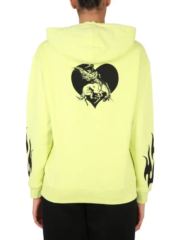 Givenchy Sacred Heart Hoodie With Drawstring - Yellow