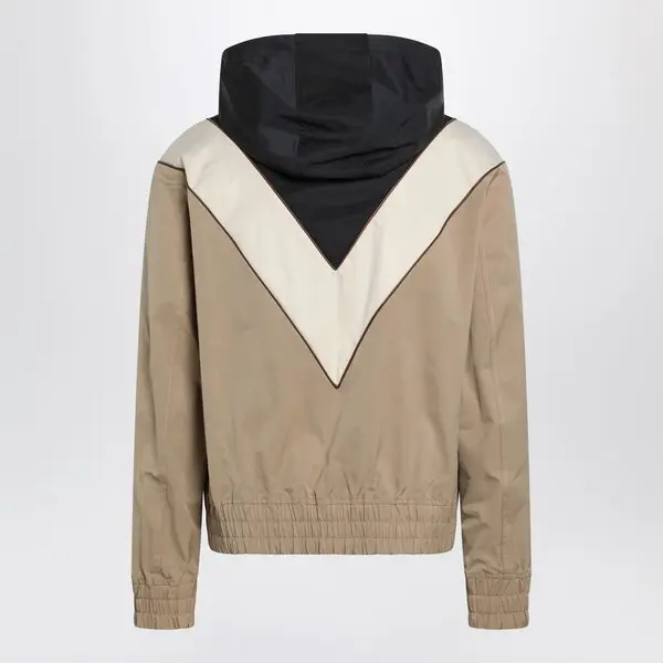 Valentino Garavani Hooded Zip-up Windbreaker With Vlogo Patch - Black