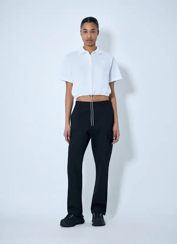 Moncler Cropped Drawstring Polo Shirt