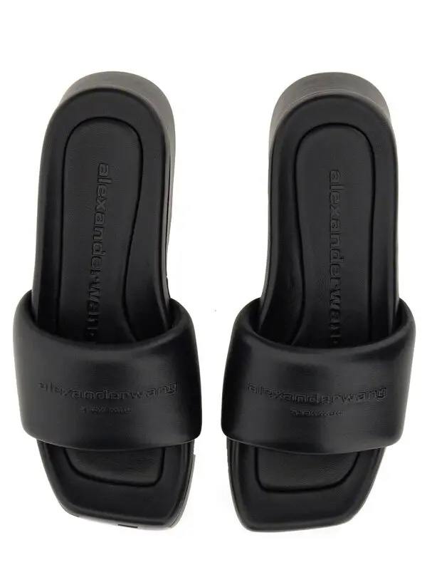 Alexander Wang Logo Padded Platform Sandals - Black
