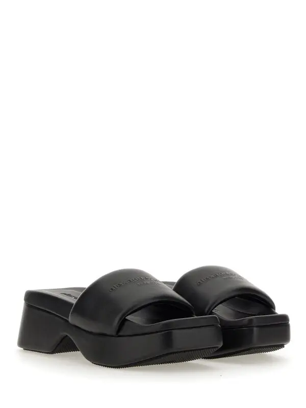 Alexander Wang Logo Padded Platform Sandals - Black