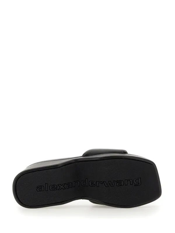 Alexander Wang Logo Padded Platform Sandals - Black
