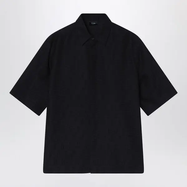 Fendi Ff Jacquard Linen Shirt - Black