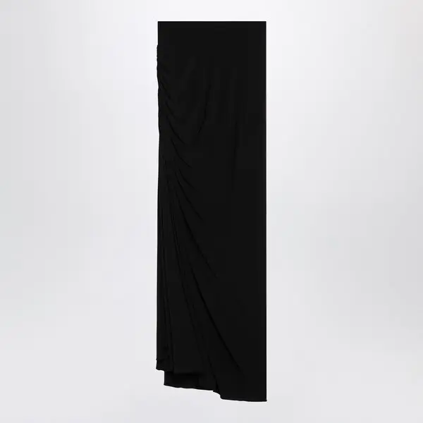 Alaïa Long Draped Jersey Skirt - Black