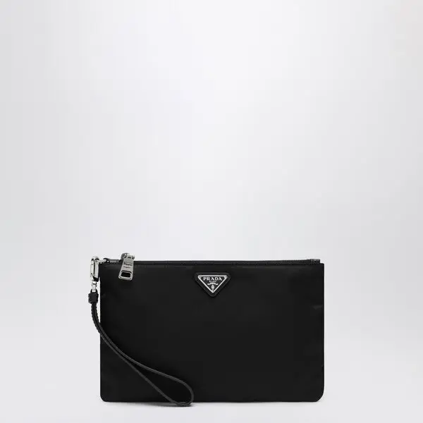 Prada Re-nylon And Saffiano Leather Pouch - Black