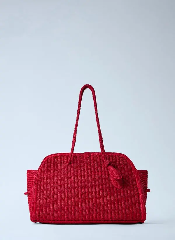 Jacquemus Le Turismo Woven Raffia Shoulder Bag - Red