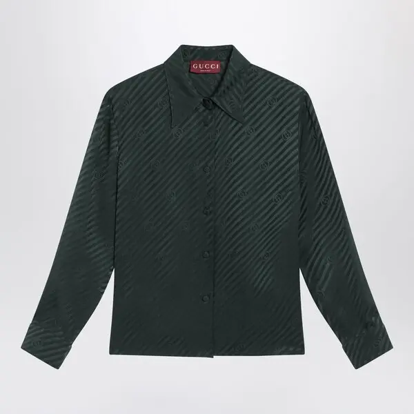 Gucci Gg Jacquard Silk Shirt