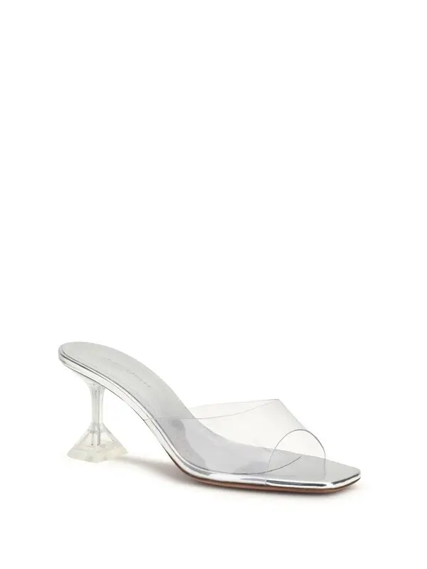 Amina Muaddi Lupita Glass Sandals - Silver