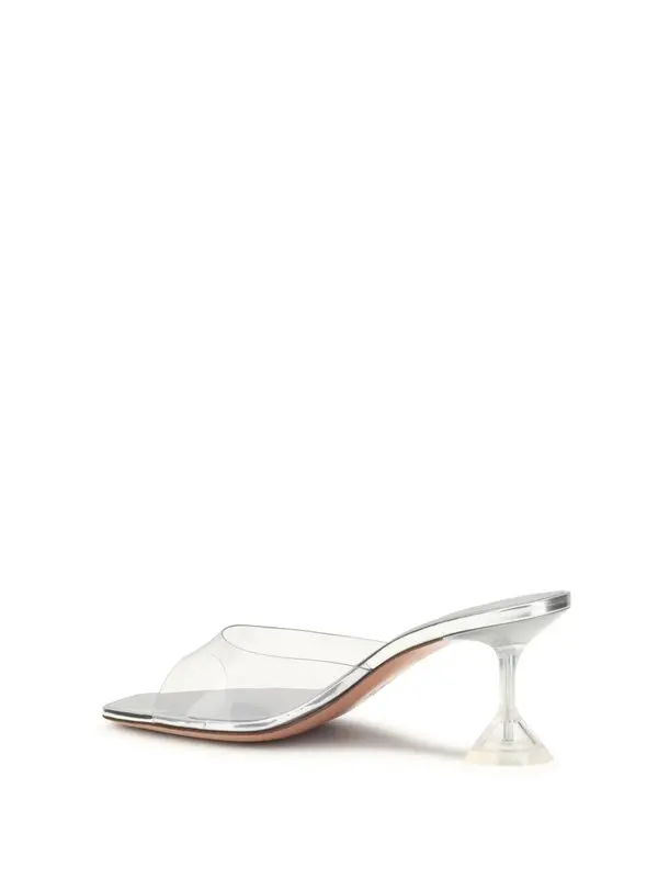Amina Muaddi Lupita Glass Sandals - Silver