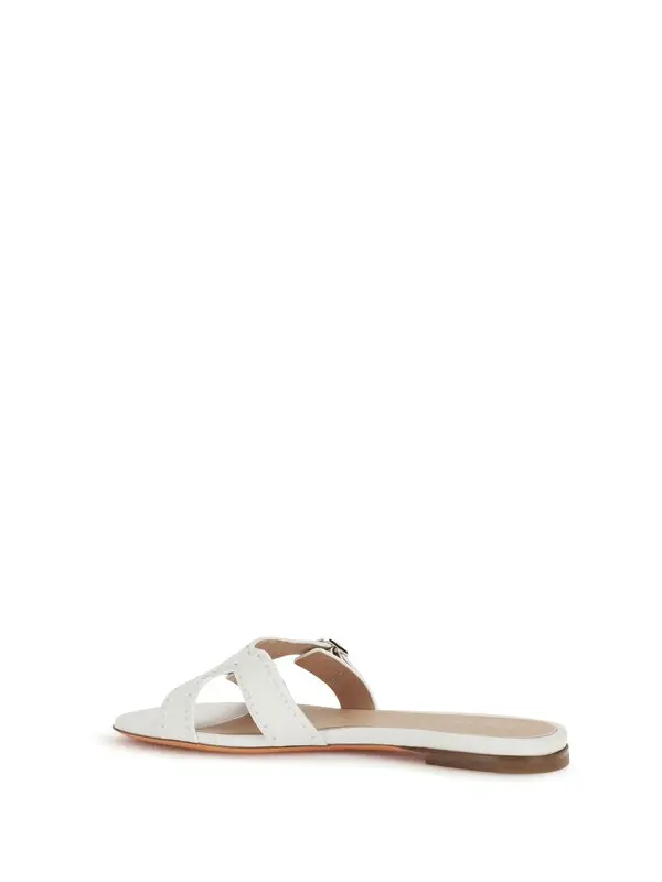 Santoni Buckled Low Leather Sandals