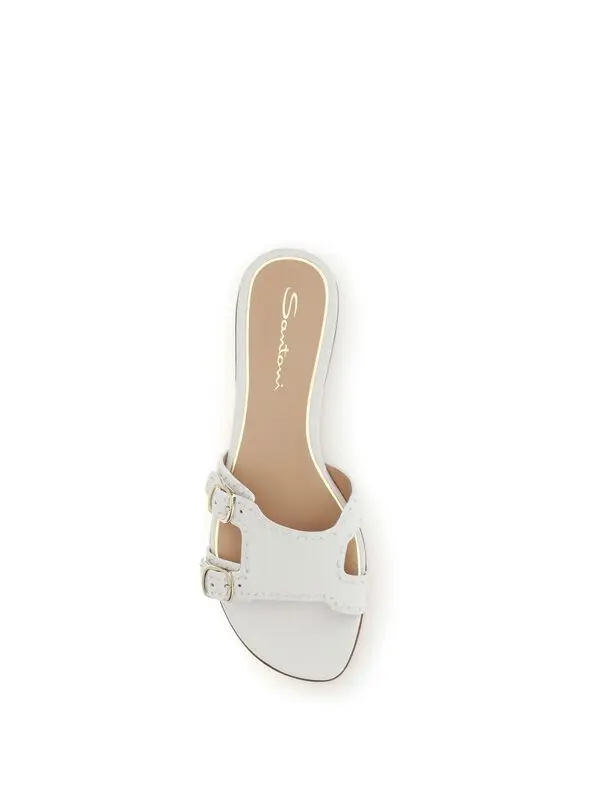 Santoni Buckled Low Leather Sandals