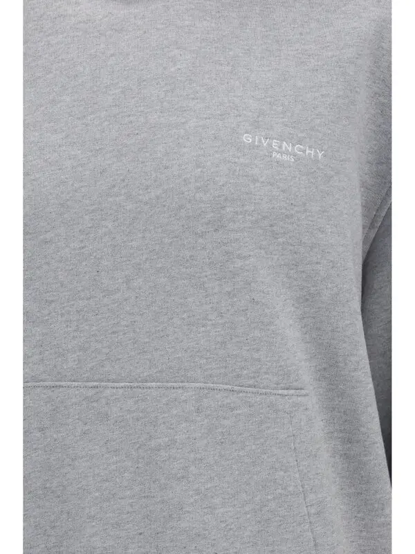 Givenchy Cotton Hoodie With Embroidered Logo - Gray