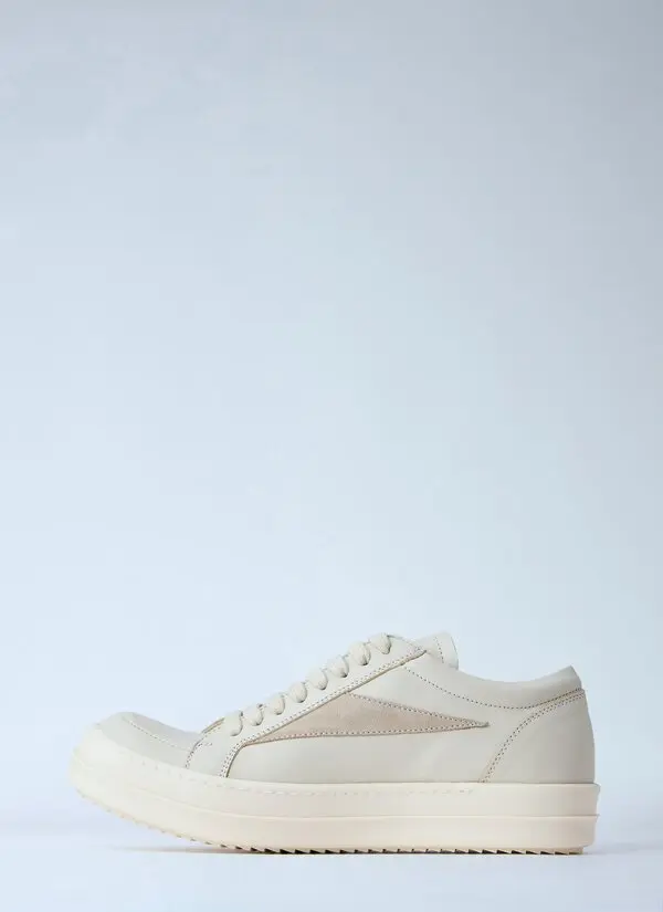 Rick Owens Low-top Leather Sneakers - White
