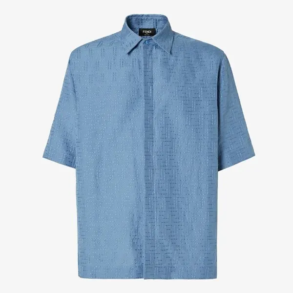 Fendi Light Ff Jacquard Linen Shirt - Blue