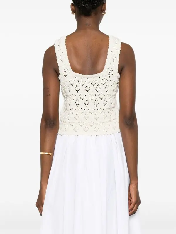 Celine Pointelle Cotton Knit Top