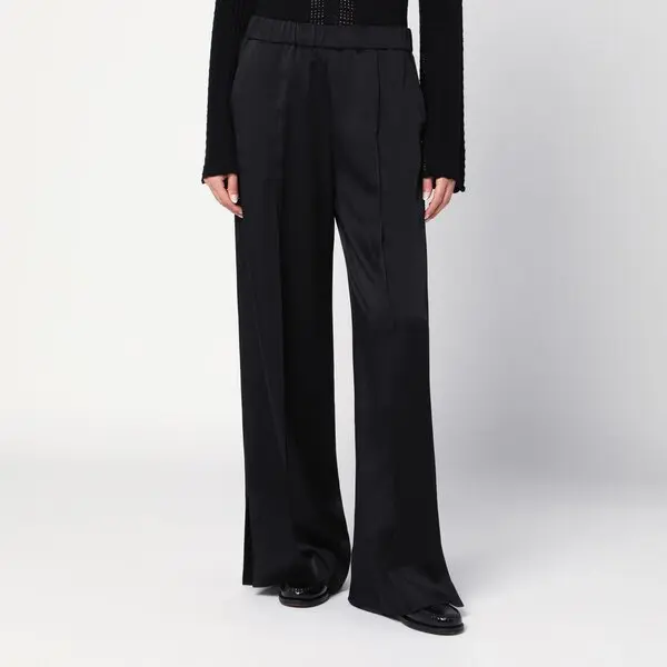 JIL SANDER Satin Palazzo Pants - Black
