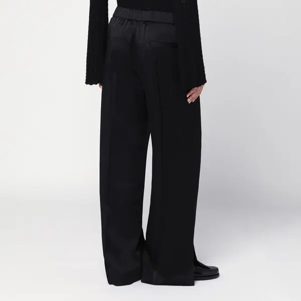 JIL SANDER Satin Palazzo Pants - Black